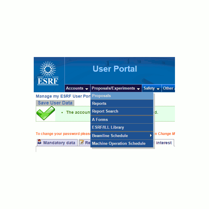 Application procedure for ESRF users